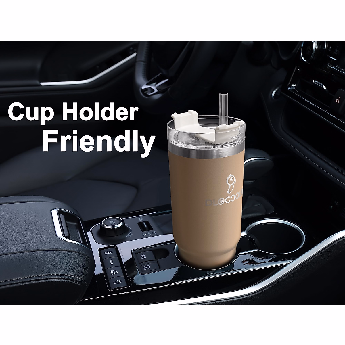 DLOCCOLD 40 oz Tumbler with Flip Straw & Handle,Stainless Steel Leak Proof Tumbler,Double Walled Insulated Water Bottle,Reusable Cup, Portable Travel Mug Fit in Cup holder