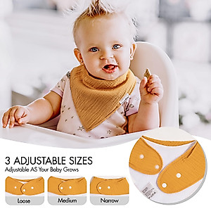 10 Pack Baby Muslin Bibs,Muslin Bandana Bibs for Baby Boys Girls,Soft Absorbent Bibs for Drooling Teething