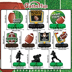 Gatherfun 10PCS Football Party Decorations Football Table Centerpiece Football Honeycomb Centerpieces Table Toppers for Football Birthday Party Football Gameday Tailgate Party Supplies