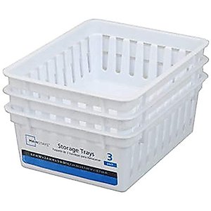 Basic Square Mini Bin Storage Trays White 9 Pack