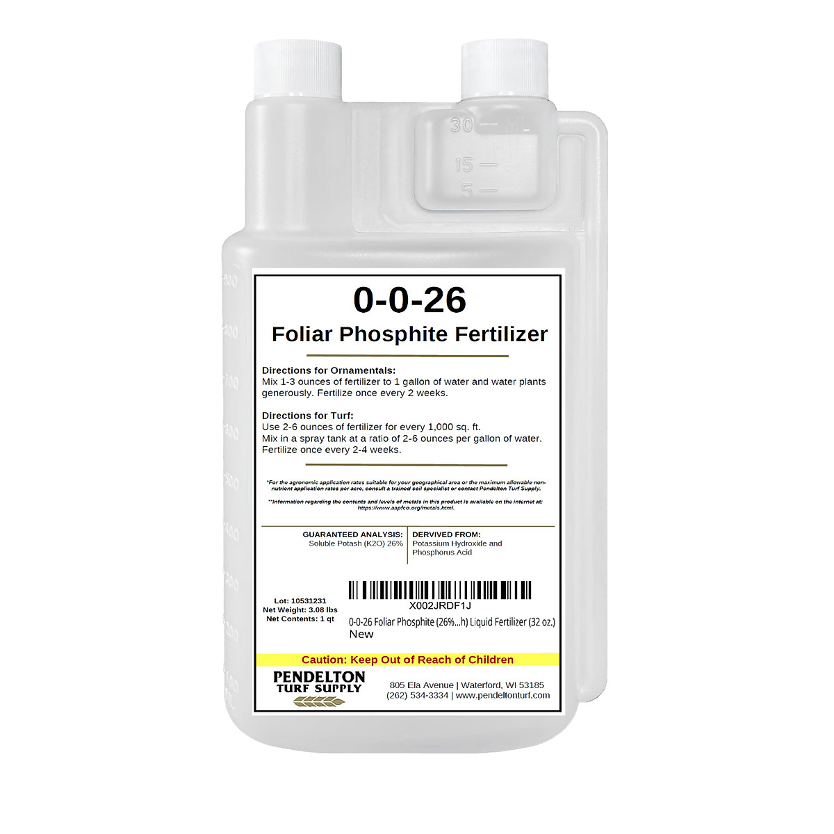 0-0-26 Foliar Phosphite (26% Soluble Potash) Liquid Fertilizer (32 oz.)