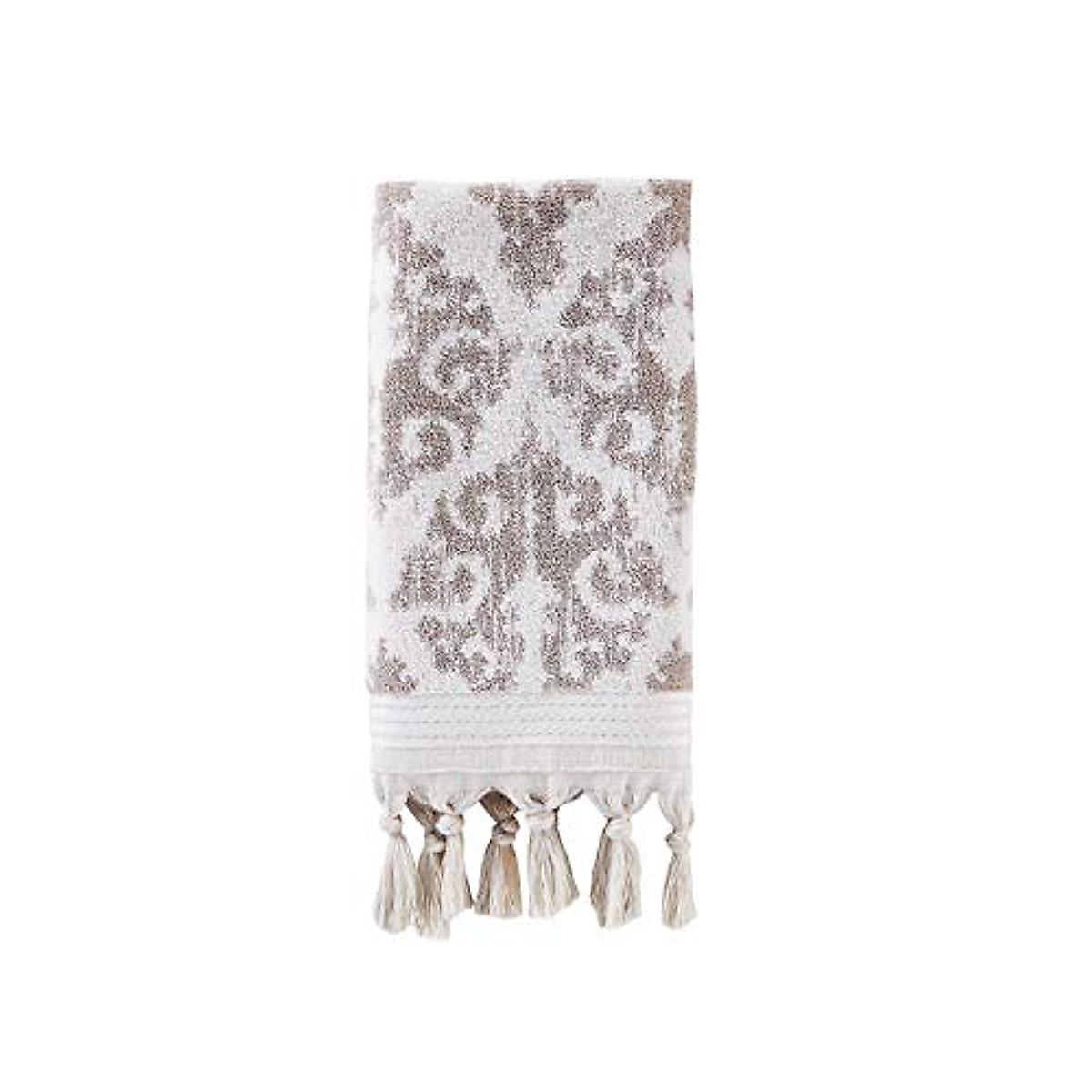 SKL Home Mirage Fringe 100% Turkish Cotton Hand Towel (2-Pack), Taupe