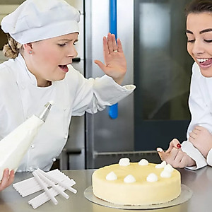 ZEAYEA 60 Pieces Plastic White Cake Dowel Rods, 12" and 6" Length Cake Support Rods with 0.75" Width for Tiered Cake Construction and Stacking