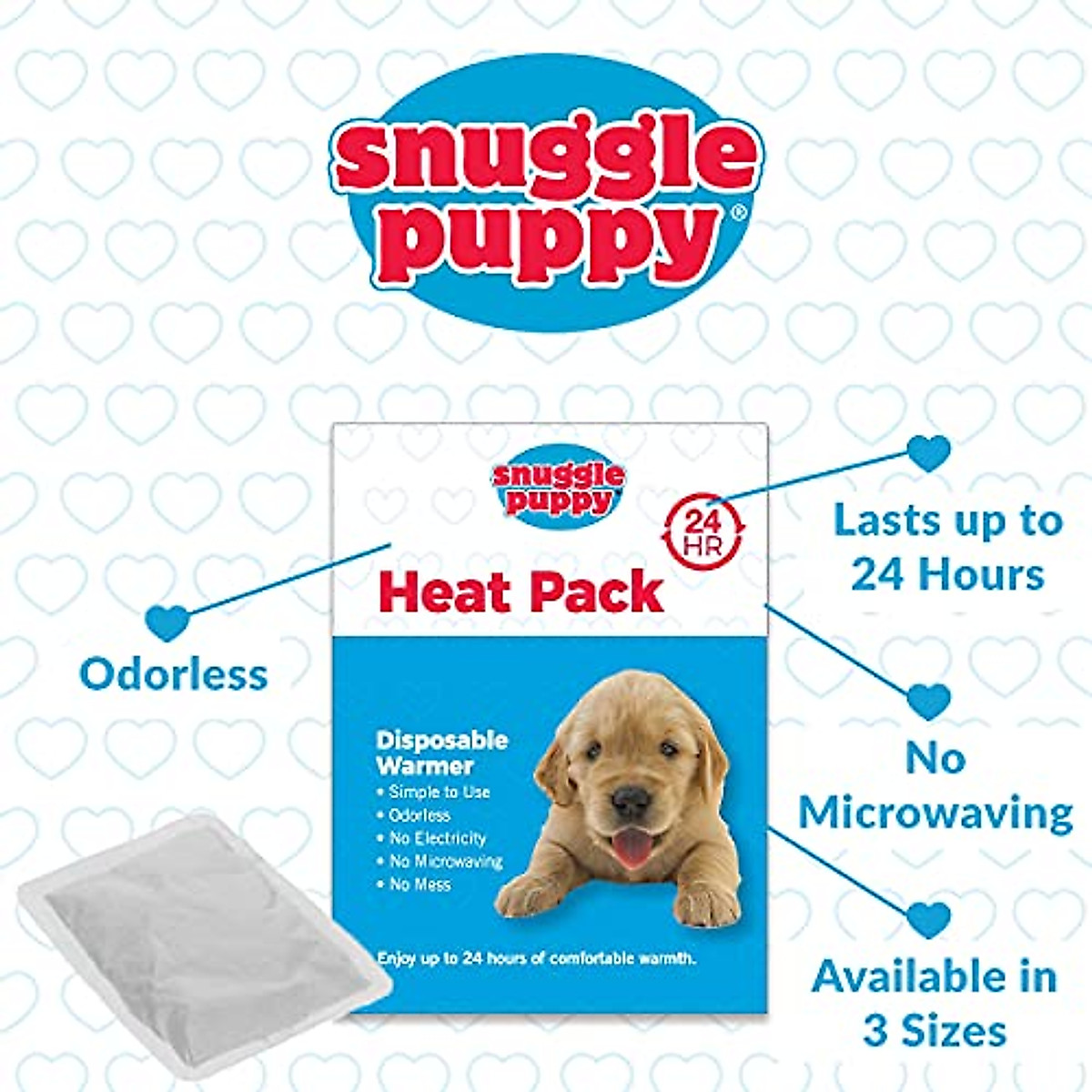 Snuggle Puppy Replacement Heat Packs for Pets - 6-Pack of Heat Packs