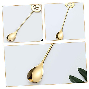 COLLBATH Mixing Spoon Stirrer Spoon with Pumpkin Dessert Spoon for Tea Espresso and Ice Cream Stir Sticks Inches