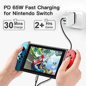 Mirabox 65W Portable Dock Charger for Nintendo Switch, Compatible with Switch OLED/Steam Deck/ROG Ally/Samsung Dex/iPad/MacBook, 4K 60Hz USB C TV Docking Station, Support Charging and HDMI Output