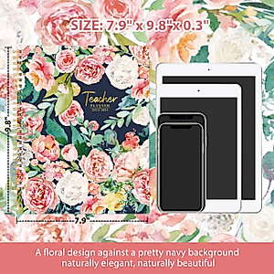 Teacher Planner 2023-2024 - 2023-2024 Teacher Planner, Academic Planner 2023-2024 from July 2023 to June 2024, 8" x 10", Teacher Lesson Plan Book with Quotes, Strong Twin-wire Binding - Floral