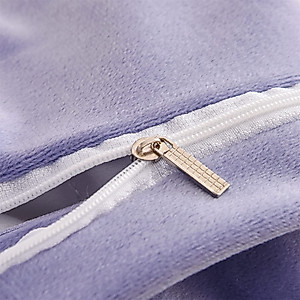 A Nice Night Shaggy Fluffy Faux Fur Duvet Cover Set, Tie Dye Style,Softest, Luxury Ultra Soft Crystal Velvet Bedding Sets, Zipper Closur (Queen, Purple-Blue)