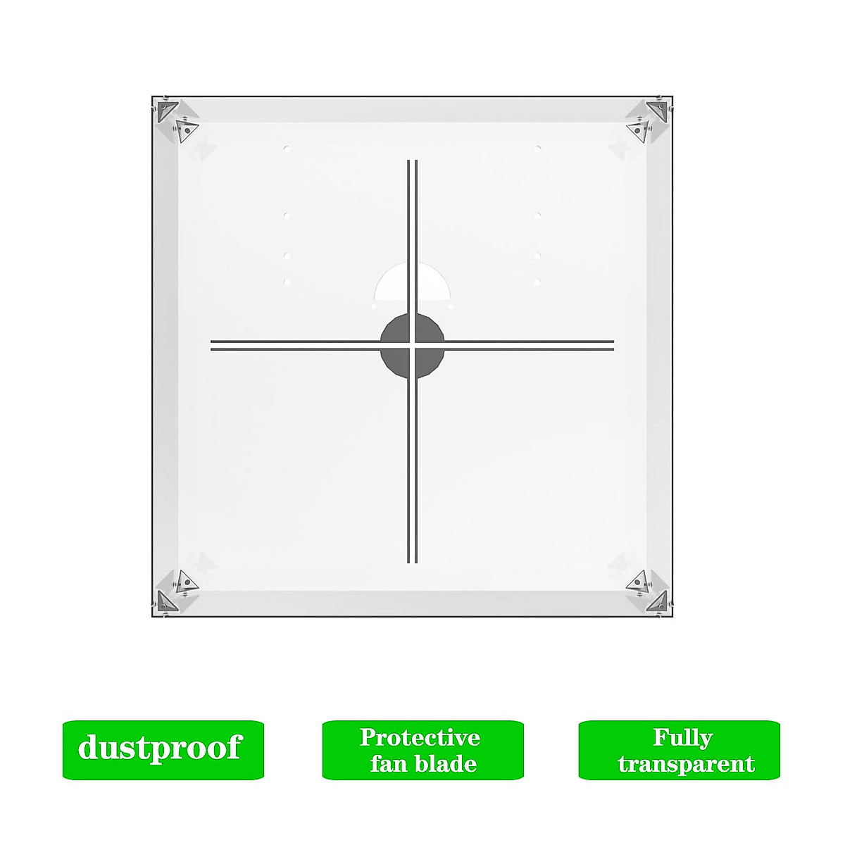 Missyou 3D Hologram Fan Cover ,Hologram Fan Protective Cover for Collectibles Assemble Clear Acrylic Box Alternative Glass Case (Suitable for 27.5" and below (H 26.7"*W 7.8*L 26.7"))