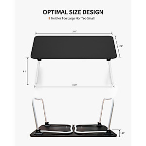FISYOD Foldable Laptop Desk, Portable Lap Desk Bed Table, Lightweight Breakfast Table Tray Desk, Laptop Stand, Mini Table for Working Writing Drawing Eating Picnic-Black