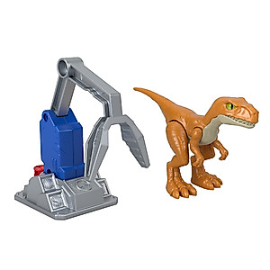 Fisher-Price Imaginext Jurassic World Dominion Atrociraptor 'Tiger' Dinosaur Toy with Removable Trap for Preschool Kids Ages 3 and Up