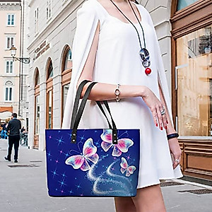 Womens Handbag Butterfly Leather Tote Bag Top Handle Satchel Bags For Lady