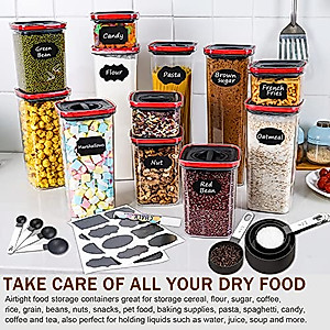 Kanuusiz Airtight Food Storage Containers Set -12 pack, BPA-Free Crystal Clear Kitchen Pantry Organization and Storage Containers with Durable Lids for Pasta, Snacks, Cereal, Flour, Sugar Storage