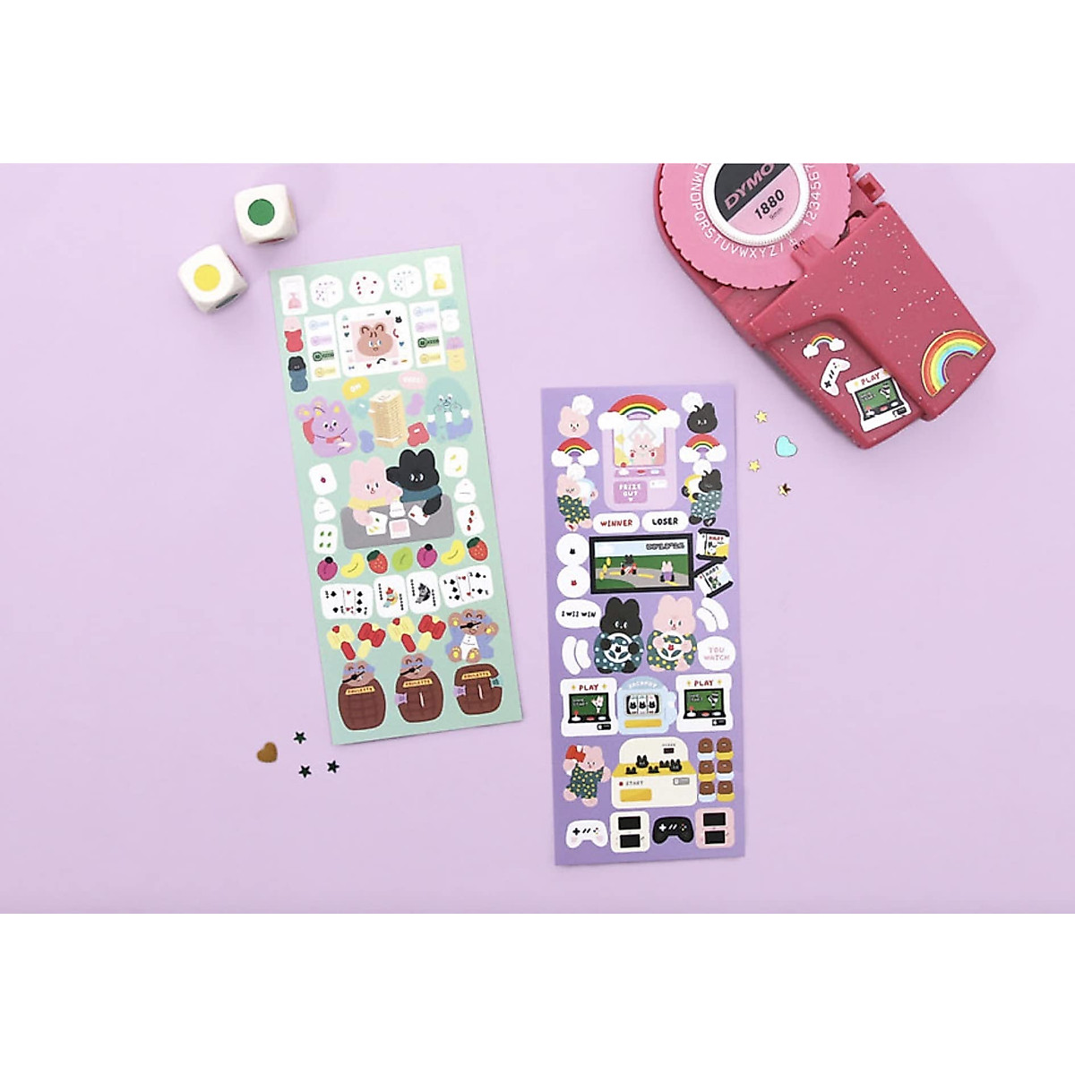 Cute Essential Kawaii Aesthetic Stationery Sticker Pack 9 Sheets (160+ Stickers) - for Planners, journals, scrapbooks, Gifts, Kpop photocards, polocos, Bear, Birth Month Flower, Birthday (Seasons)