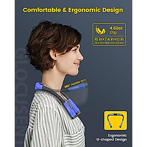 Glocusent LED Neck Reading Light, Book Light for Reading in Bed, 3 Colors, 6 Brightness Levels, Bendable Arms, Rechargeable, Long Lasting, Perfect for Reading, Knitting, Camping, Repairing