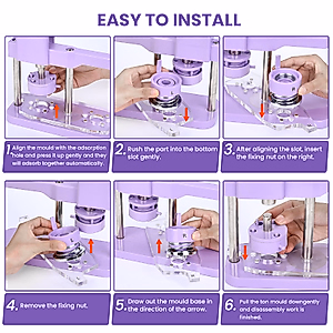 Alldeer 1+1.25+2.25 Inch Button Maker Machine Multiple Sizes - Pin Making Kit for Kids, DIY Button Maker Pin Button Machine with 300 Sets of Button Parts(Metal Cover, Plastic Pin Backs, Plastic Film)