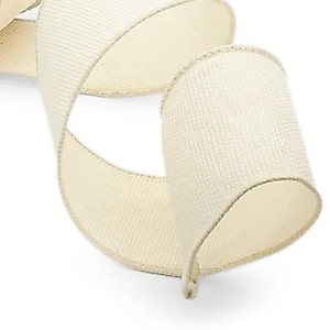 CT CRAFT LLC Canvas Wired Ribbon for Gift Wrapping, Home Decor, Decoration DIYs and Crafts, 2.5 Inch x 10 Yards x 1 Roll - Gray