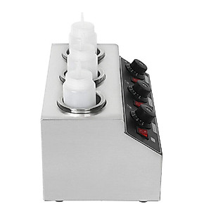 Electric Food Sauce Warmer Heater,Jam Heat Preservation Machine, Multifunction Topping Fondue Warmer, Cheese Dispenser with 3 Squeeze Sauce Bottles 240W