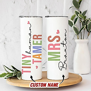 Teacher Gifts Tiny Human Tamer Tumbler Teacher Appreciation Thank You Gifts Best Teachers Ever Gift Custom Coffee Cup for Men Women Teachers Day Mothers Day