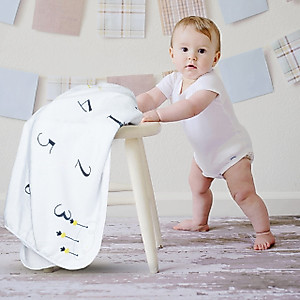 TreadSoft Baby Milestone Blanket for Boys & Girls | Personalized Baby Blanket for Newborn Including Props | Gender Neutral Baby Gift | 60 x 40 Inches