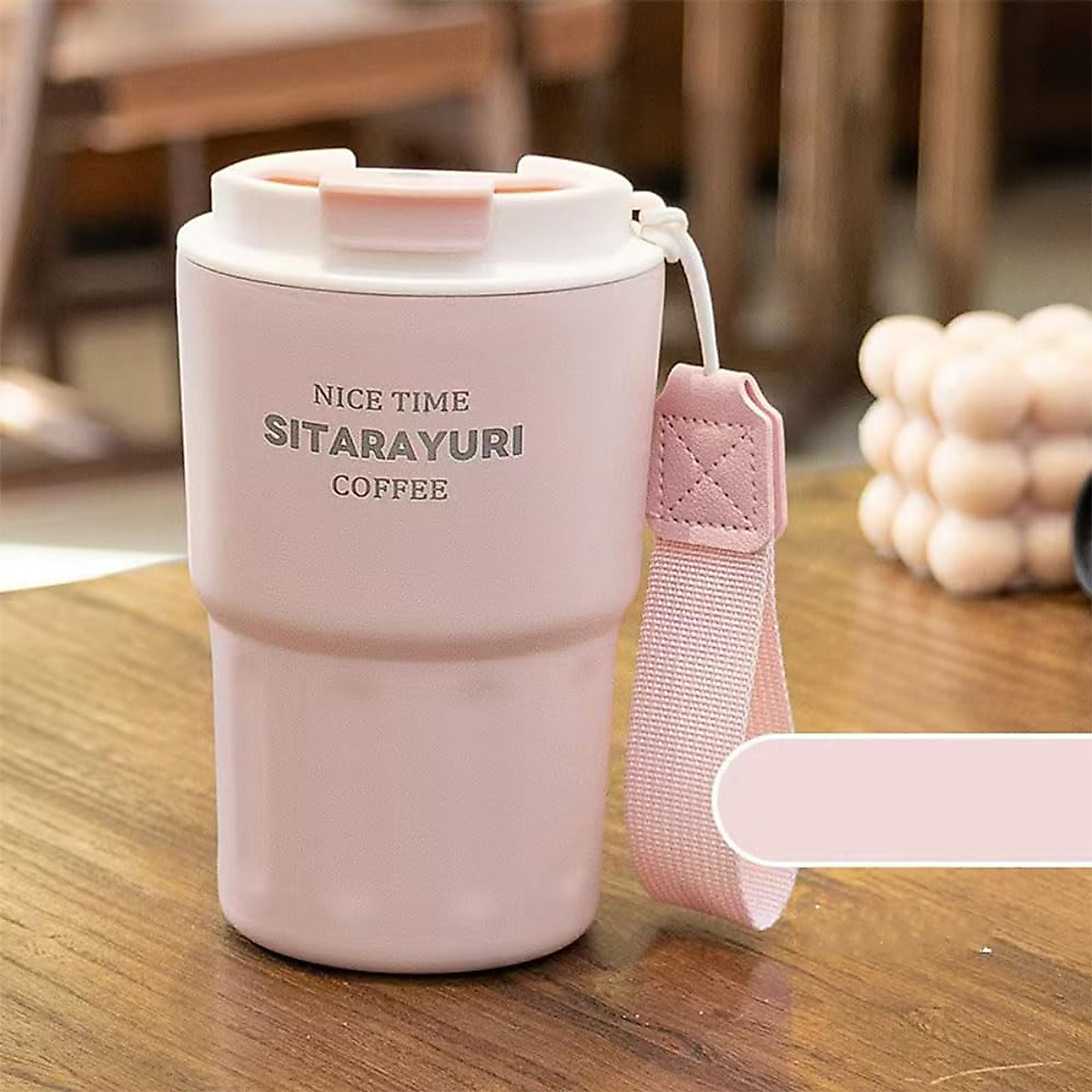 12 oz Stainless Steel Vacuum Insulated Tumbler, Travel Coffee Mug Spill Proof with Lid, Portable Thermal Mug for Keep Hot/Ice Coffee,Tea and Beer (Pink)