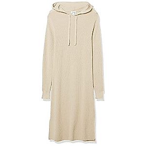 The Drop Women's Claudia Cuddle Hoodie Midi Dress, Crème Brulee, M