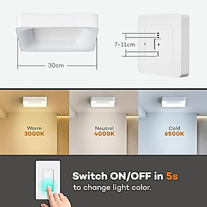 BLNAN 12 Inch Dimmable Flush Mount LED Ceiling Light Fixture with Remote Control, 24W 2400LM 3000K-6500K Dimming Ceiling Lamp for Bedroom Kitchen Hallway