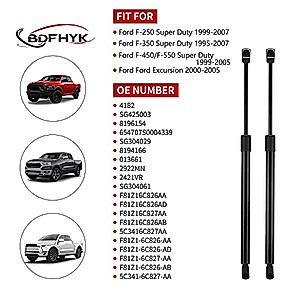 Gas Charged Hood Lift Support Struts for F-250 F-350 F-450 F-550 Super Duty Excursion 1995-2007 4339 Gas Spring strut Shock, 2 PCS