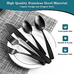 Matte Gold Silverware Set - GIOCOCO 20 PCS Stainless Steel Flatware Sets Thick Cutlery Set Durable Utensils Set Service For 4, Elegant Tableware Set For Home Kitchen and Restaurant, Dishwasher Safe