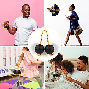 2 Pack Aslatuas Rhythmic Ball, Kashaka Shaker Instrument Classical African Shaker Rattle Hand Percussion for Kids Adults Beginners Parties Musical Classes (Black)