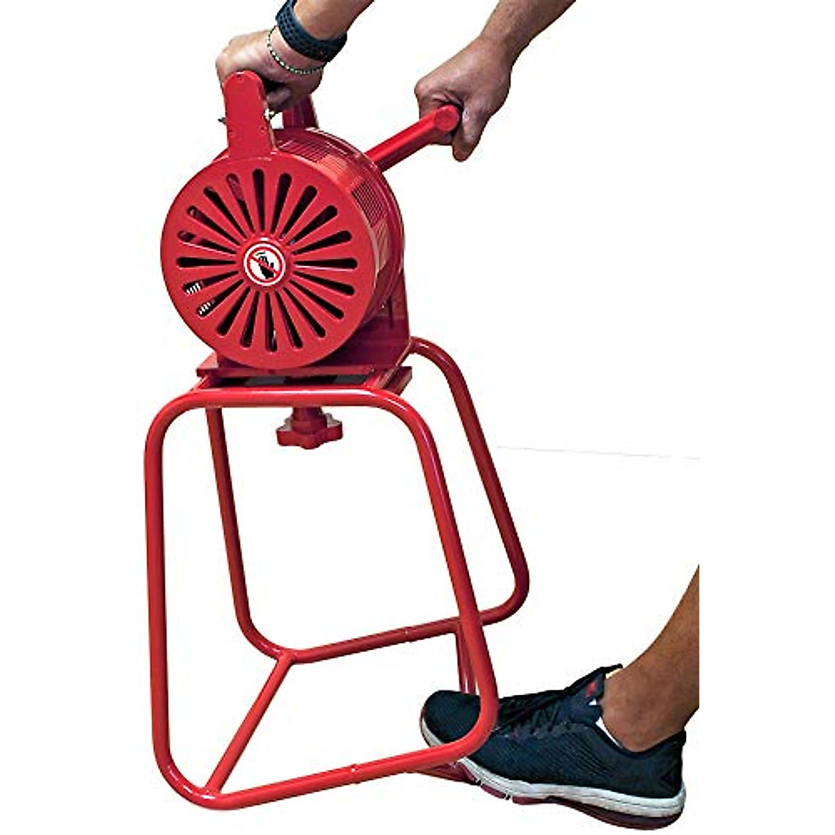 Vixen Horns Air Raid Hand Crank Siren, Loud Heavy Duty Tornado Siren with Rail Stand, Fire Air-raid Alarm, Warning Construction Air Horn VXS-1200MBR