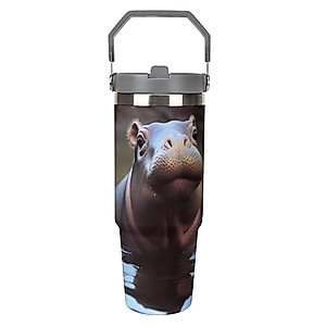 SYJTGDE Large Capacity Car Cup Baby Hippos Fashionable Upgrade Car Cup Advanced And Beautiful Travel Cup