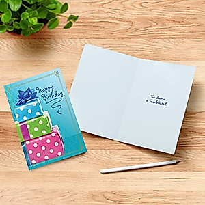 Designer Greetings Assorted Birthday Cards (12 Foiled and Embossed Greeting Cards with 13 Colored Envelopes; 3 Each of 4 Designs)