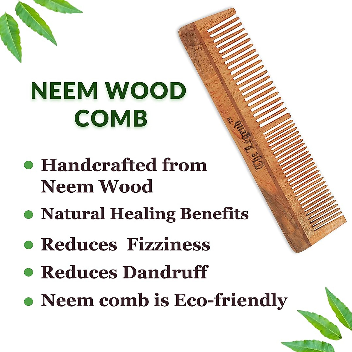 The Legend Organic Pure Neem Wood Comb (Neem Comb)