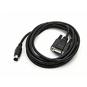 xjs XJSXZC 8P Mini Din Male to Female DB9 RS232 PLC Programming Adapter Cable 10Ft (DB9 RS232)