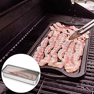 Zhehao 2 Pcs Bacon Container for Refrigerator, 304 Stainless Steel Deli Meat Storage Containers for Fridge, Airtight Bacon Storage Container with Lids, Bacon Saver Kitchen Meat Saver, Dishwasher Safe