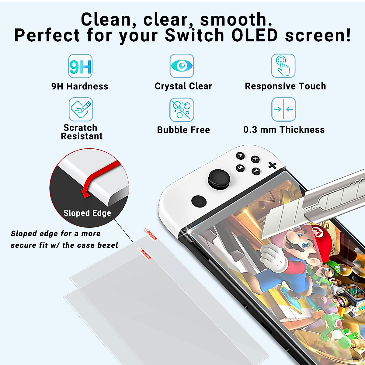 Innoc Switch Case Dockable Case for Nintendo Switch with Screen Protector and Thumb Caps, Ergonomic TPU Grip Ultra-Thin Protective Case for Nintendo Switch (Green)