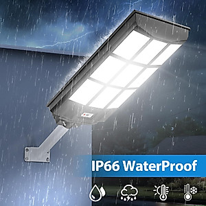 4500W Street Lights Solar Powered, 4500000LM Solar Street Lights for Outside, 2700K/4200K/6500K Dimmable Solar Street Lights Outdoor Waterproof IP66 Dusk to Dawn for Parking Lot, Pole, Garden, Yard