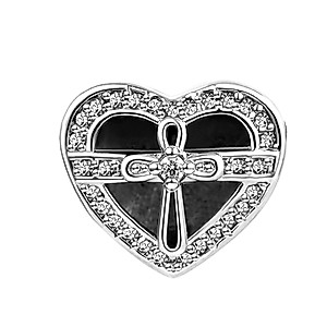 TGLS Cross Religious With God All Things are Possible Heart Bible Quotes Charms Crystal Bead Compatible with Pandora Charms Bracelets