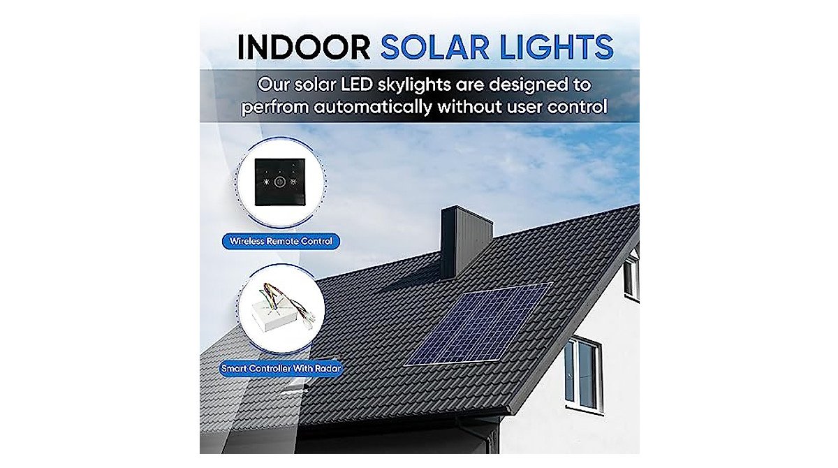 Remote Controlled Solar Ceiling Lights - 2 Sets