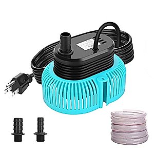 AquaMiracle 600GPH New-gen Pool Cover Pump for Above-ground / In-ground Swimming Pools, Water Removal Pump, in-built Thermal Protection, with 15ft Drainage Hose & 25 Feet Extra Long Power Cord
