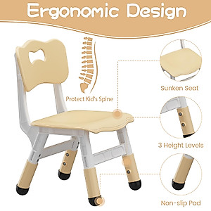 GAOMON Kids Table and 4 Chairs Set with Graffiti Desktop, Height Adjustable Toddler Table and Chairs Set, 4 in 1 Activity Table Play Table for Reading, Drawing, Playing, Eating
