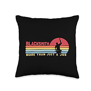Forging Equipment Starter Kit Gifts For Beginners Job Forging Anvil Blacksmith Throw Pillow, 16x16, Multicolor