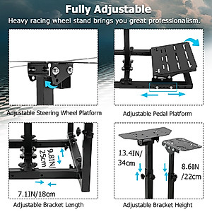 Anman G29 Racing Flight Simulator Stand with Pro 3 Gear Shifter Panels Fit for Logitech/Thrustmaster/Hotas Warthog G27 G29 G920 TX PXN,Professional Steering Wheel Stand,Not Include Wheel & Pedals