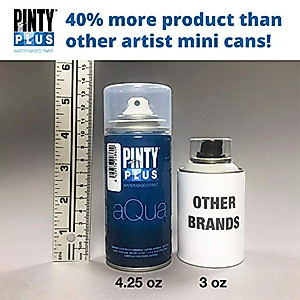 Pintyplus Aqua Spray Paint - Art Set of 8 Water Based 4.2oz Mini Spray Paint Cans. Ultra Matte Finish. Perfect For Arts & Crafts. Spray Paint Set Works on Plastic, Metal, Wood, Cardboard