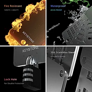 KEYSTONE Crypto Seed Storage, Cryptosteel Capsule Metal Wallet, Cold Storage Backup, 24 Words Bitcoin Key Phrase Storage, Steel Plate, Compatible with Ledger, Trezor, KeepKey (Keystone Tablet Plus)