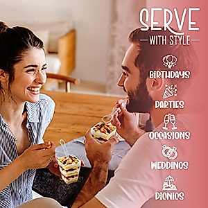 50pack 5oz Clear Plastic Dessert Cups With Lids And Spoons - Mini Parfait Cups With Lids - Appetizer Cups For Parties Small Dessert Cups With Spoons (50 Cups + 50 Lids + 50 Spoons)