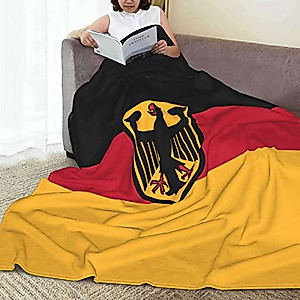 Cute German Flag Blanket Soft Flannel Throw Blanket Lightweight Cozy Warm Germany Blanket for Couch Bed Living Room Sofa 50"X40"