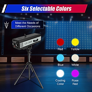DJ Led Lighting Follow Spot 200W LED Follow Spotlight with Tripod Stand Stage Follow Spot Light Manual Control for Disco Party Clubs Stage Effect