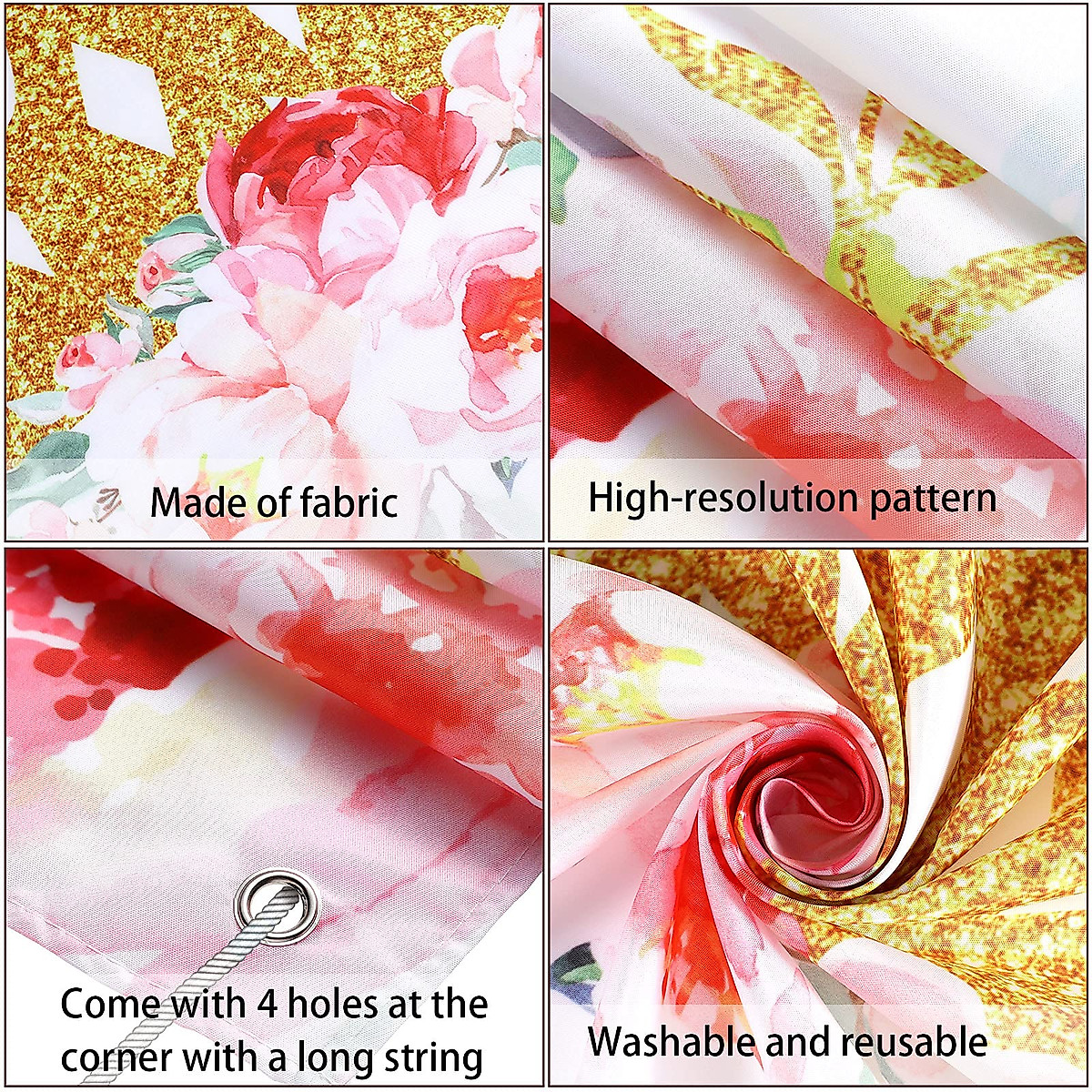 Baby Shower Backdrop Little Princess Baby Shower Party Decorations for Girls Pink Flower Baby Shower Banner Gold Crown Glitter Baby Shower Photography Background Cake Table Decor Photo Booth Props